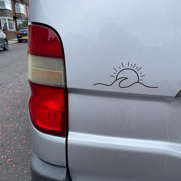 Sun and Waves Car Sticker | Car | Camper | Sticker Decal Vinyl | Decal ...