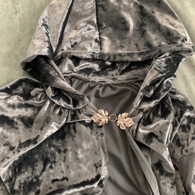 Silver Leaf Cloak Clasp sylvan Dress Cinch Clip Festival Cape Closure ...