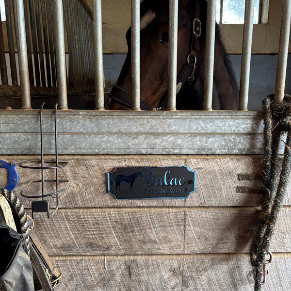 Stable Name Plate / Plaque Cut Out Traditional W/modern Twist Design ...