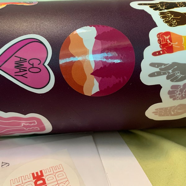Subtle Lesbian Flag Sticker - Pride Sticker - Mountain Sticker - Laptop ...