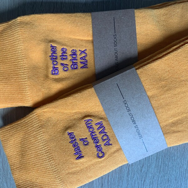 Men's Bespoke Embroidered Sports Crew Socks. Personalised to Order ...