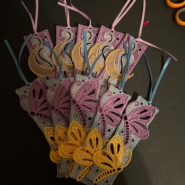 In the Hoop Free Standing Lace Bookmarks 5 Pack, Machine Embroidery ...