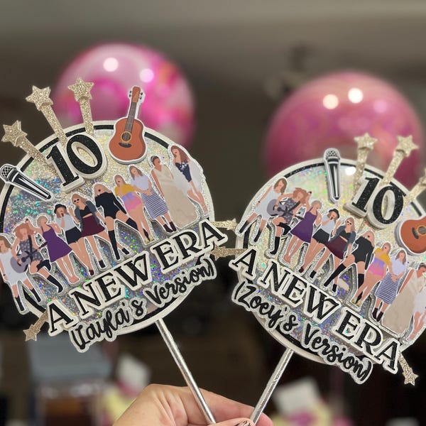 Minion Cake Topper/ Glitter Party Decorations/ Kids Birthday Paper ...