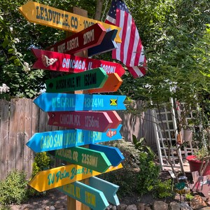 6 Hand Painted Wood Directional Signs Destination Sign Arrow Sign ...