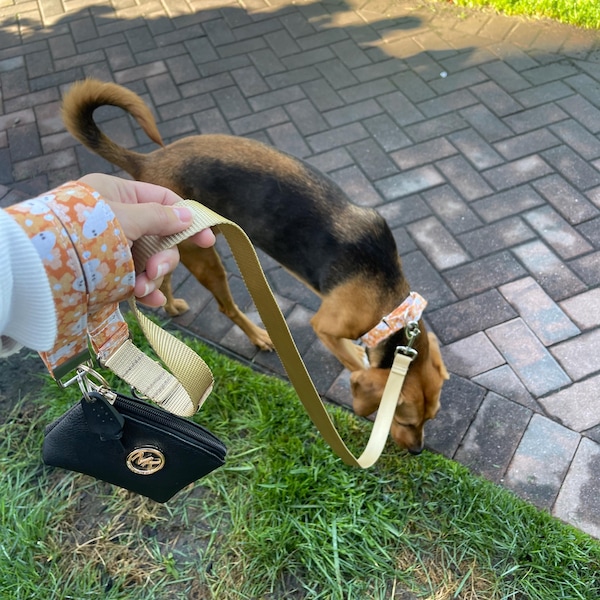 Orange and White Checkered Dog Collar, Martingale or Flat Collar, Dog ...