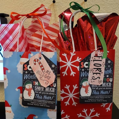 Christmas Gift Tags, School's Out Winter Break Thank You Snow Much ...