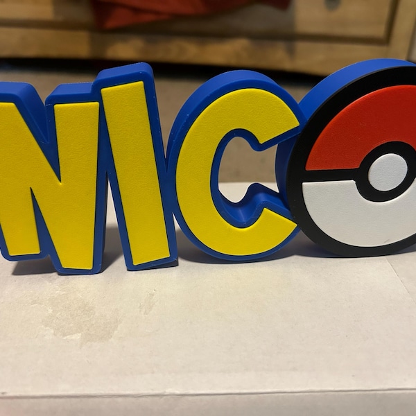 Pokemon Style Name Plate for Him for Her Game Name Plate Gamer Pokemon ...