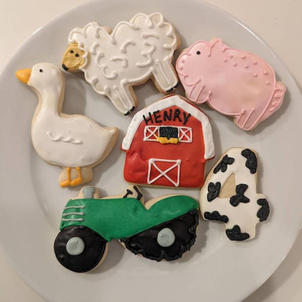 Farm Sugar Cookies, Farm Cookies, Farm Birthday, Barnyard Birthday ...