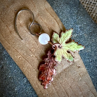 Enameled Alpine Bud Caps / Peppermint Enamel / Made to Order - Etsy