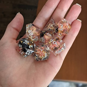 Blue Flower Dnd Dice Set Polyhedral Dice D&D Dice Dungeons - Etsy