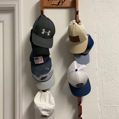 Custom Cap Rack for 20 Caps, Hat Rack, Carved Cap Rack, Personalize Cap ...