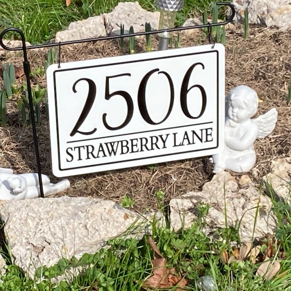 Hanging Address Sign, Perfect for Mailbox, Light Post, or Garden Flag ...