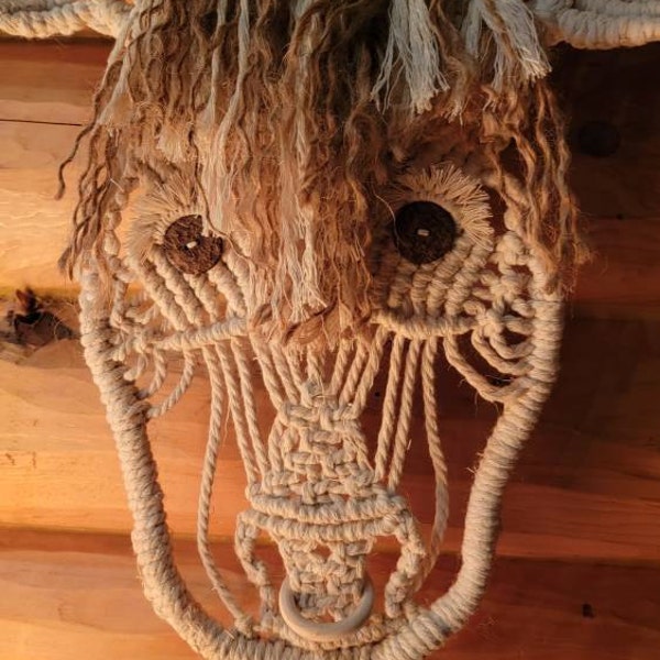 DIY Macrame Highland Cow Tutorial: Farmhouse Decor (PDF Pattern) - Etsy
