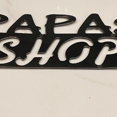 Industrial Rustic Metal Papas Shop Wrench Sign - Etsy