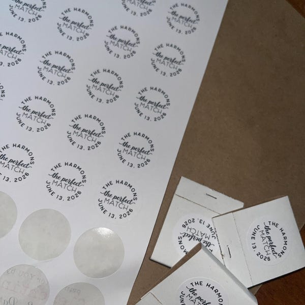 The Perfect Match Stickers for Wedding, Shower, Engagement Party - 63 ...