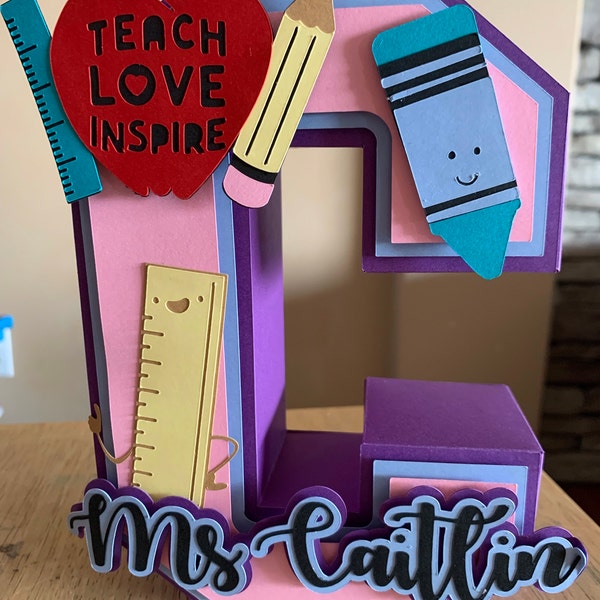 Teacher 3D Letters, 3D Letters, Teacher Gifts, Back to School Teacher ...