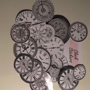 Clock Stickers, Vintage Style Clock Face Stickers for Your Journal ...