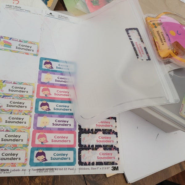 Printable Name Labels for School, Personalized Name Stickers for Girls ...