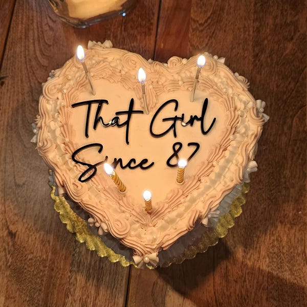 That Girl Since Year Cake Topper | Flat-lay Cake Topper | Vintage Heart ...