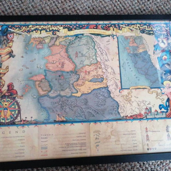 The World of the Witcher Map, the Northern Kingdoms, High Quality, A1 ...