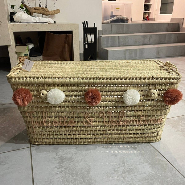 PERSONALIZED Wicker Storage Chest, Toy Trunk, Wicker Toy Chest, Rattan ...