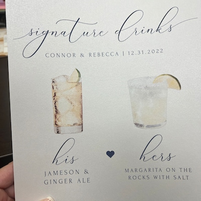 Signature Drink Sign Template, Printable Signature Drink Sign for ...