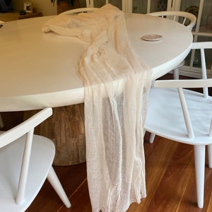 Ivory Cream Cheesecloth Table Runner - Etsy
