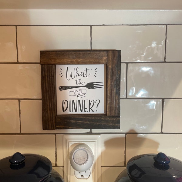What the Fork is for Dinner Rustic Framed Kitchen Wood Sign - Etsy