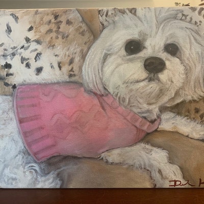 Maltese Maltese Painting Custom Maltese Maltese Dog - Etsy