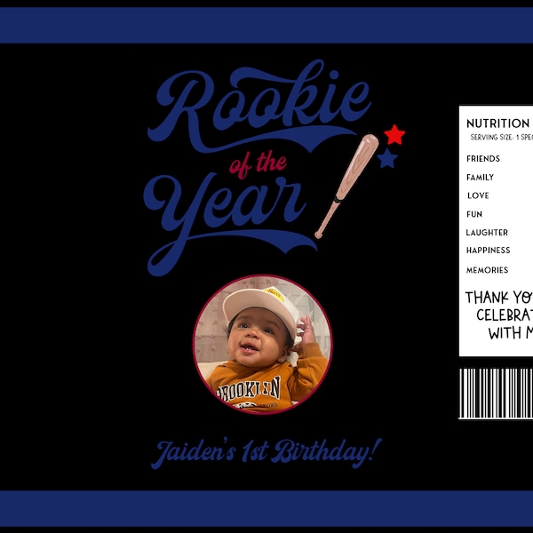 Rookie of the Year FIRST BIRTHDAY Party Bundle, Editable Baseball 1st ...