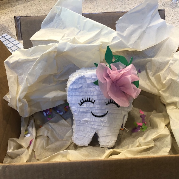 Mini Tooth Pinata Personalized Dentist Gift Oral Hygienist Party Favor ...