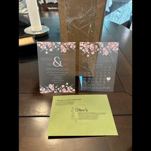 Colourful Acrylic Wedding Invitation With Vellum Wrap, Gladioli, Bright ...