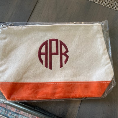 Monogram Make up Bag Monogrammed Makeup Canvas Bag Monogrammed Make up ...