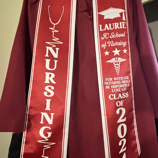 Customized Nursing Stole, RN Stole Nursing Stole Graduation 2025 ...