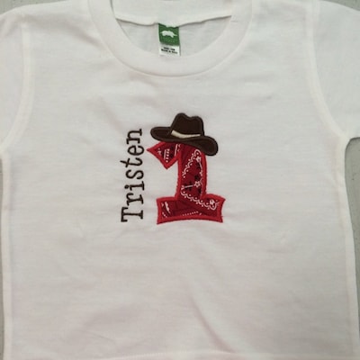 Number One Cowboy Hat 1st Birthday Applique Machine Embroidery Design ...