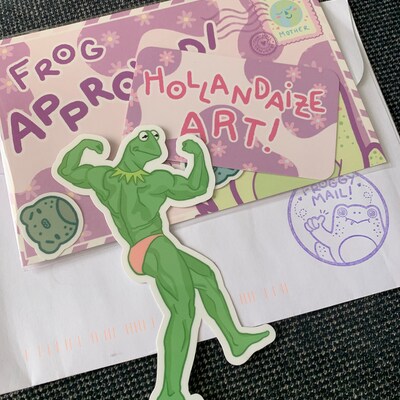 Buff Kermit the Frog Stickers Original Vinyl Sticker Water Bottle ...