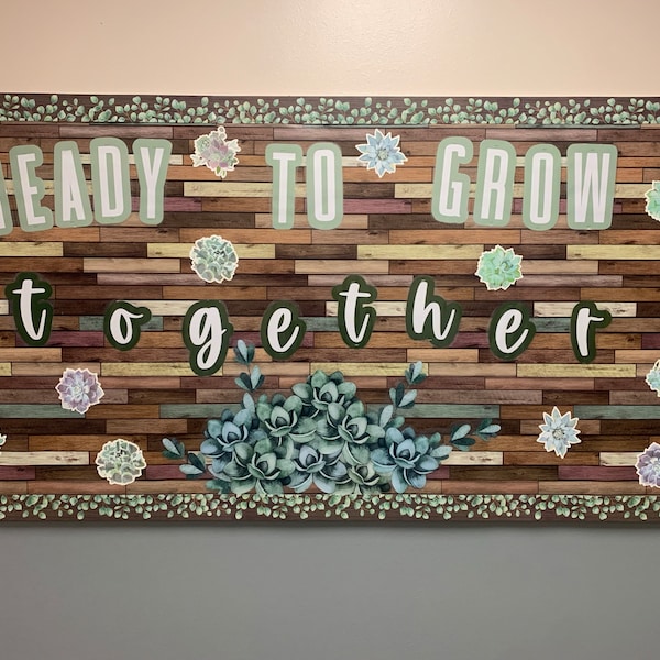 Modern Greenery Back to School Bulletin Board Kit Nature Inspired Door ...