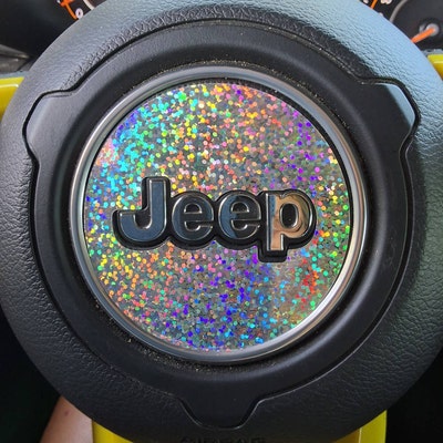 Holographic Sequins Jeep Emblem Sticker Decal, Wrangler JK, TJ, JL ...
