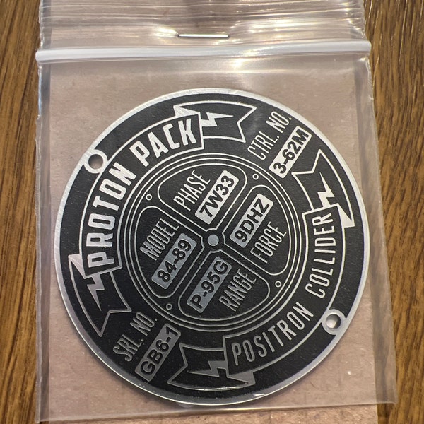 Custom GHOSTBUSTERS PROTON PACK Specifications Data Plate Serial ...