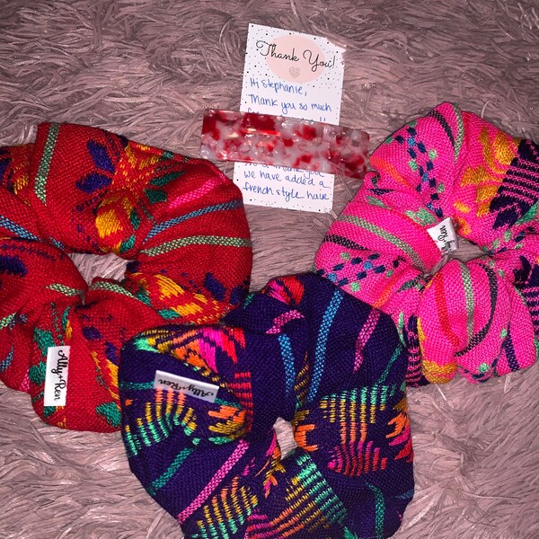 Mexican Scrunchies / Aztec Scrunchies / Sarape Scrunchies / Ethic ...
