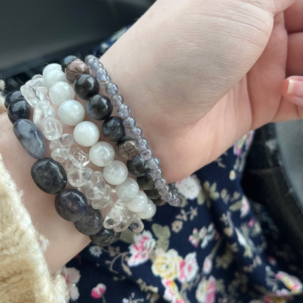 Rainbow Pride Black Onyx Handmade Crystal Bracelet LGBTQ, Natural ...