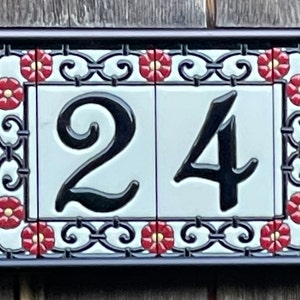 House Numbers Address Numbers Tiles Framed Set Spanish Style Custom ...