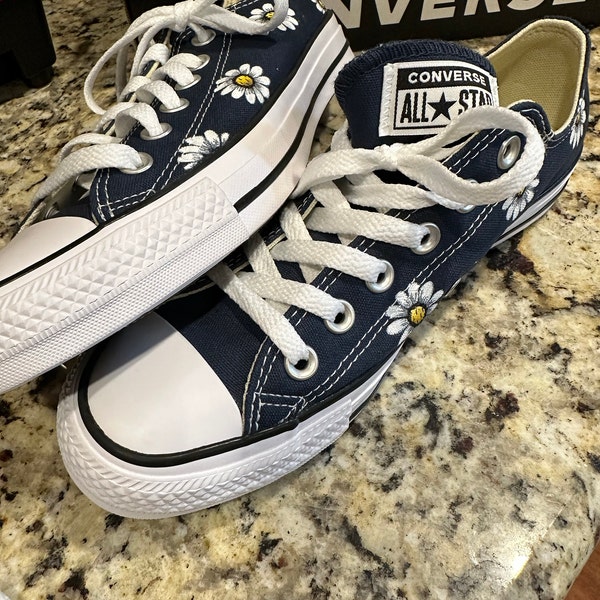 Daisy High Top Converse | Daisy Converse | Hand Painted Daisy Converse ...
