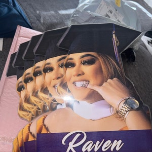 Custom Graduation Big Head Photo Fans Personalized Hand Fan Graduation ...
