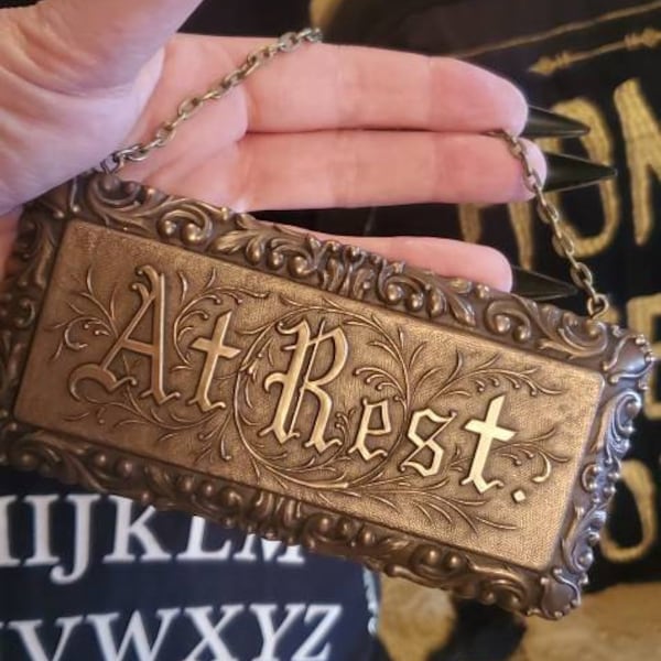 Victorian Coffin Plaque Ornament, Handmade, Cold Cast Bronze, Gothic ...