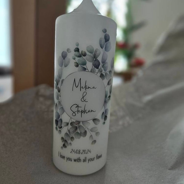 Hochzeitskerze - Eukalyptus modern - Etsy.de