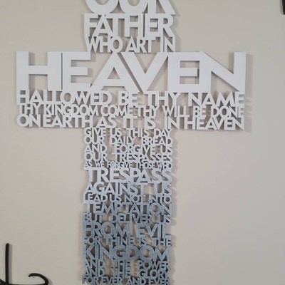 Lord's Prayer Lasercut Cross File. Our Father Cross Svg Lord's Prayer ...
