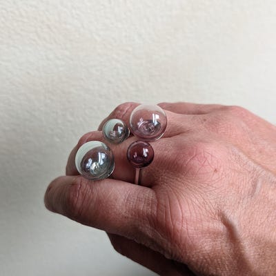 Murano Glass Ring Glass Rings SMALL BULB RING Lampwork Ring-venetian ...