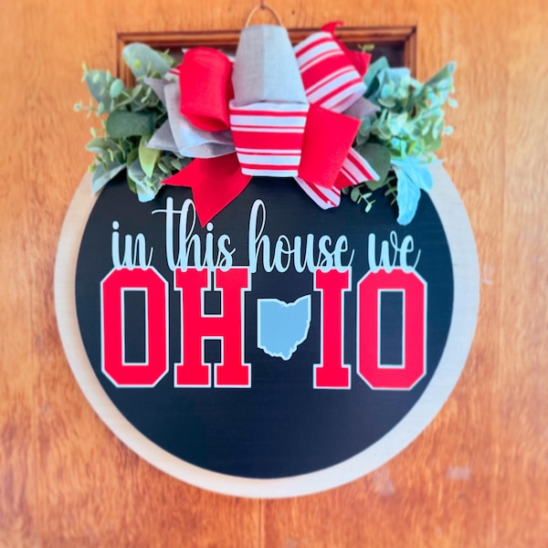 Ohio State Door Hanger | Ohio State Buckeyes | Ohio State Wreath ...
