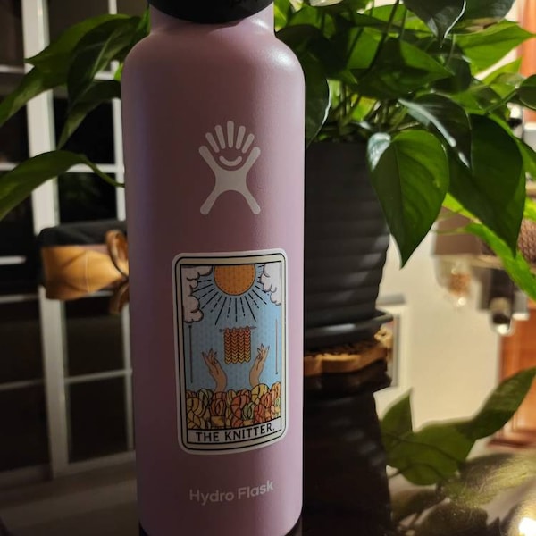 Funny Crochet the Knitter Vinyl Sticker, Knitting Gift, Knit Life Tarot ...